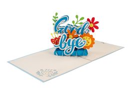 3D Pop-up Karte Good Bye Blumen blau | hervorragend.ch