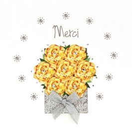 Handpainted Jaab Dankeskarte Rose Box Yellow Merci | hervorragend.ch